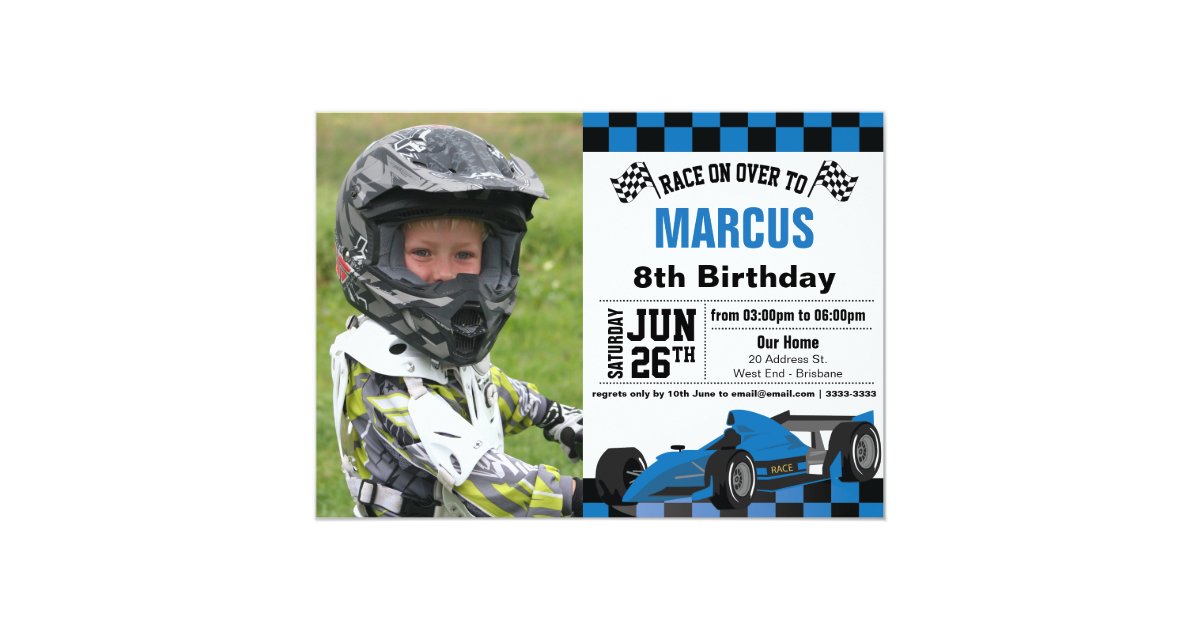 Formula 1 Racing Birthday Party Invitation | Zazzle.com