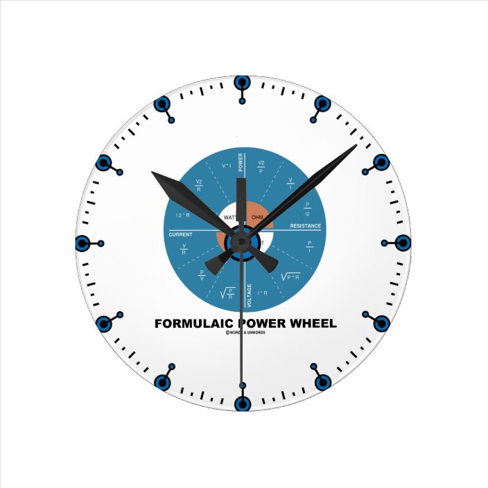Formulaic Power Wheel (Physics Equations) Round Clock | Zazzle.com