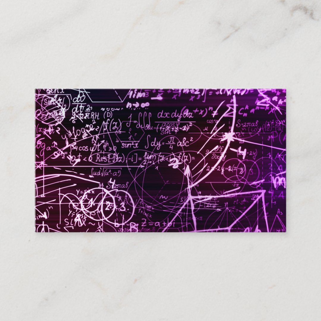 Formulas in mathematical space business card | Zazzle