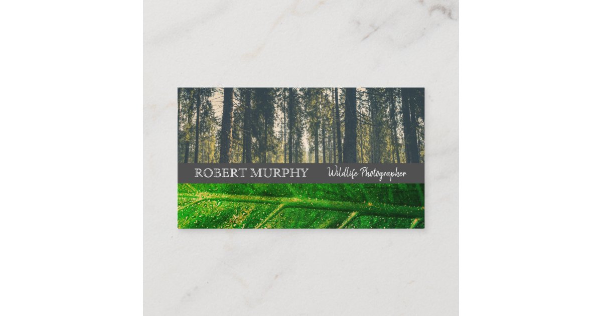 Forrest | Leaf | Wild Life Photographer Business Card | Zazzle