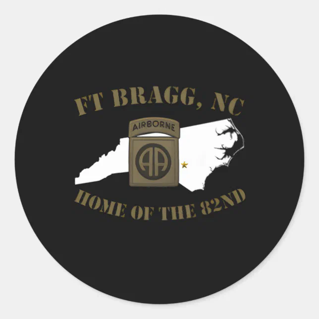 Fort Bragg Military Base-Fayettevillenc Classic Round Sticker | Zazzle