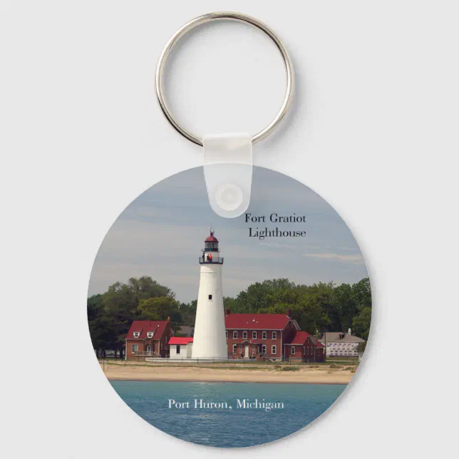 Fort Gratiot Lighthouse from water key chain | Zazzle
