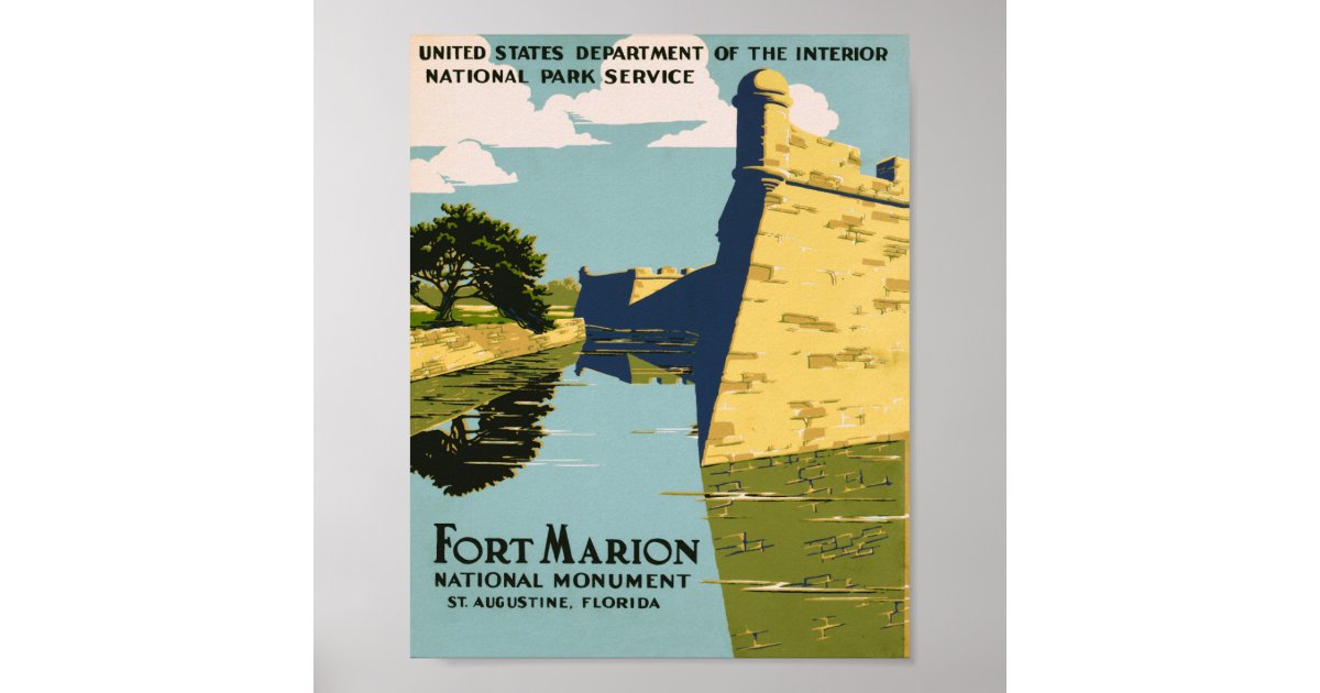 Fort Marion National Monument Vintage Poster | Zazzle