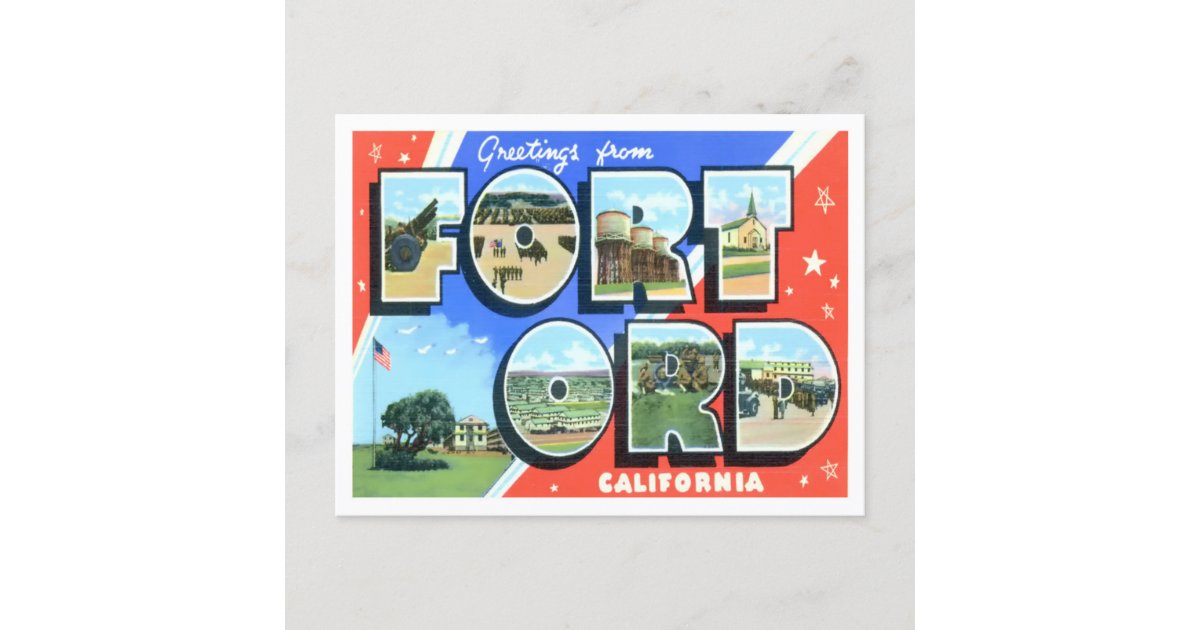 Fort Ord, California Vintage Big Letters Postcard | Zazzle