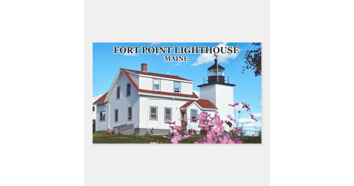 Fort Point Lighthouse, Maine Rectangular Sticker | Zazzle.com