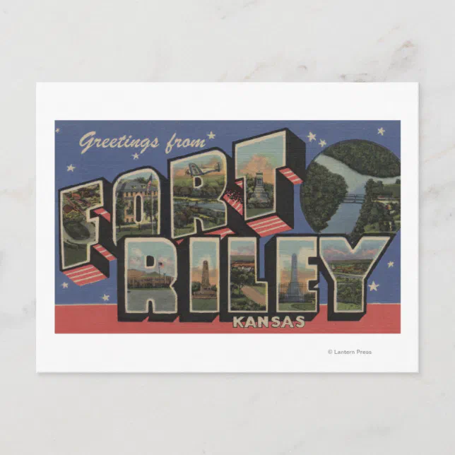 Fort Riley, Kansas - Large Letter Scenes Postcard | Zazzle