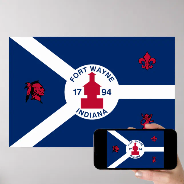 Fort Wayne, Indiana, United States flag Poster | Zazzle