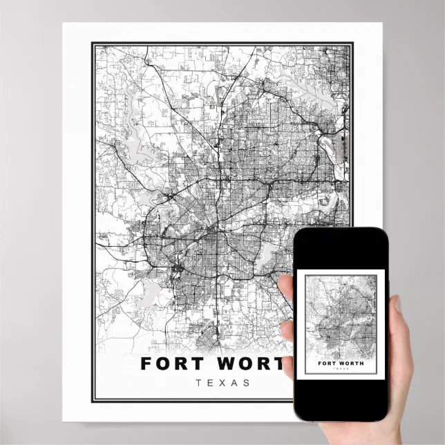 Fort Worth Map Poster | Zazzle