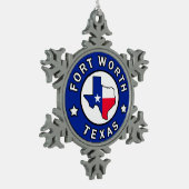 Fort Worth Texas Snowflake Pewter Christmas Ornament | Zazzle