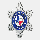 Fort Worth Texas Snowflake Pewter Christmas Ornament | Zazzle