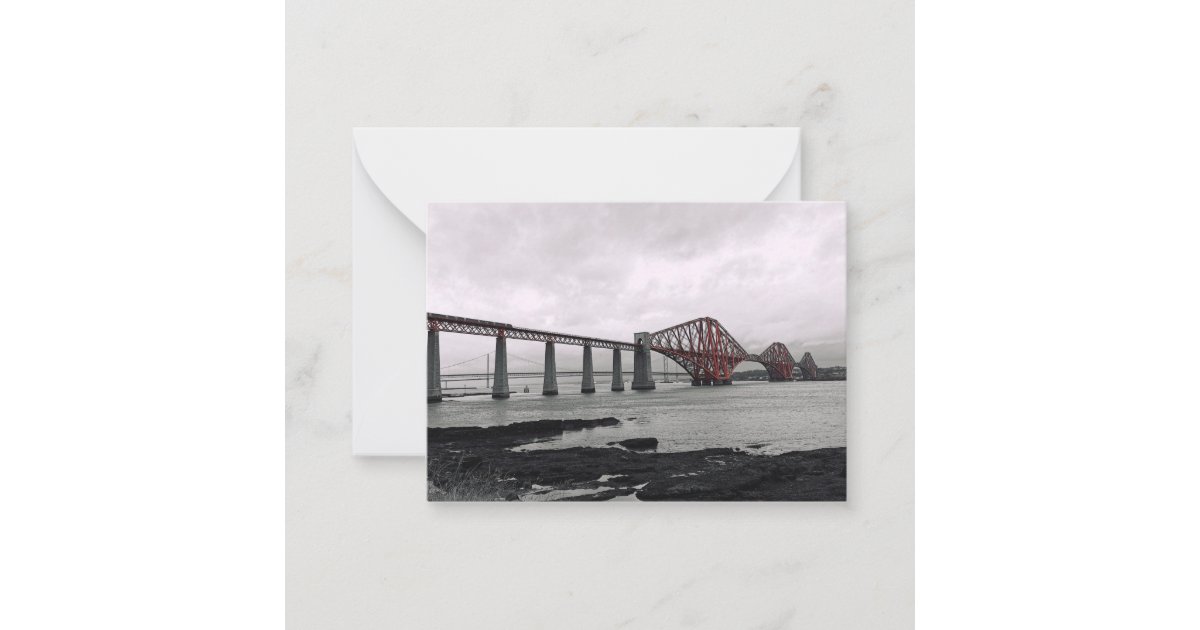 Forth rail bridge note card | Zazzle