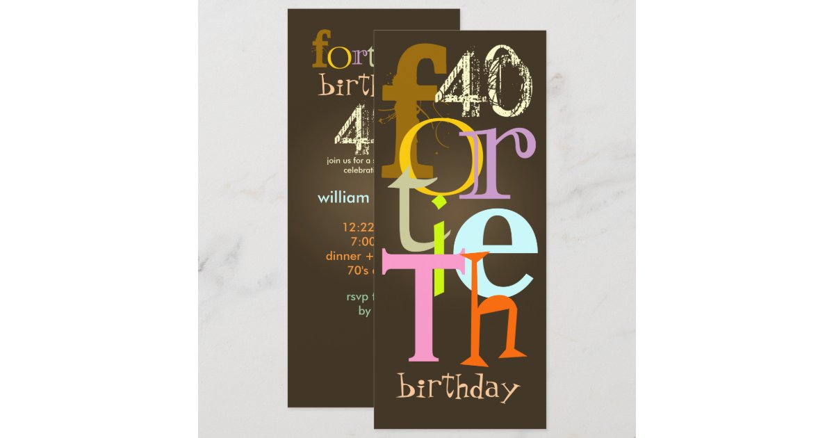 Fortieth Birthday Party Invitations | Zazzle