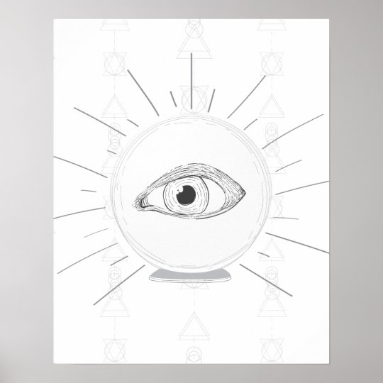 Fortune Teller Eye Seer Esoteric Crystal Ball Poster | Zazzle.com
