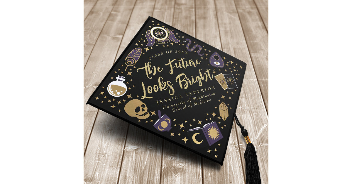 Fortune Teller Future Looks Bright Graduation Cap Topper | Zazzle