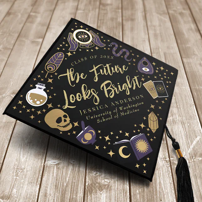 Fortune Teller Future Looks Bright Graduation Cap Topper | Zazzle