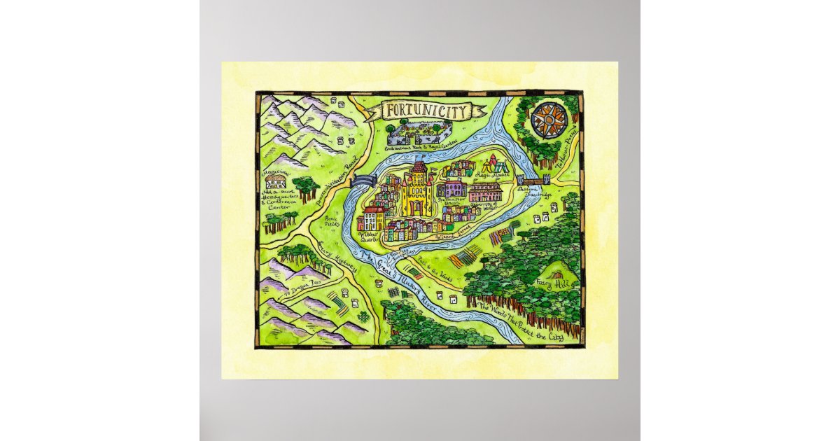 Fortunicity Fantasy Map Poster | Zazzle
