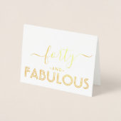 Forty and Fabulous Simple Stylish Happy Birthday Foil Card | Zazzle