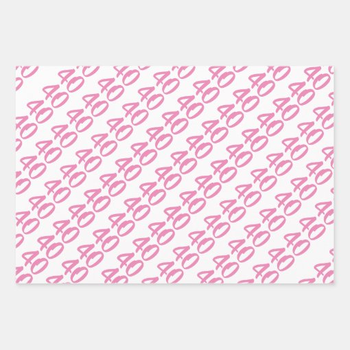 Forty & Fabulous - Fun Pink 40th Birthday Wrapping Paper Sheets | Zazzle