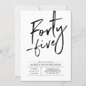 Forty Five | Modern 45th Birthday Party Invitation | Zazzle