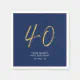 Forty | Gold & Navy Blue Lettering 40th Birthday Napkins | Zazzle