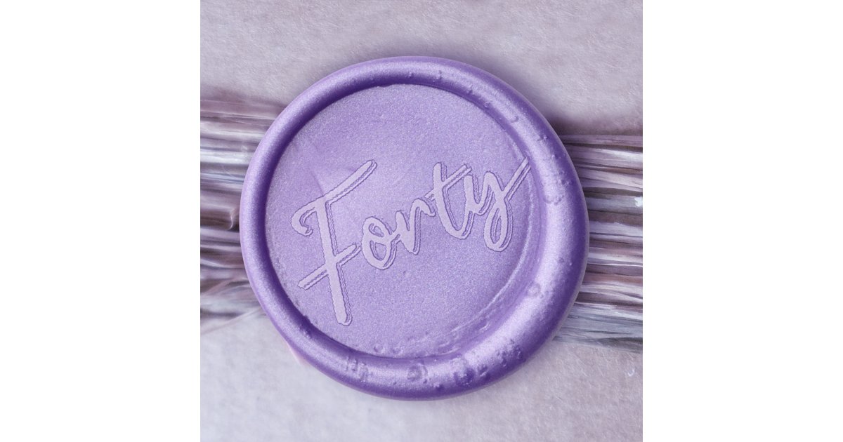 Forty script text 40th birthday or anniversary wax seal sticker | Zazzle