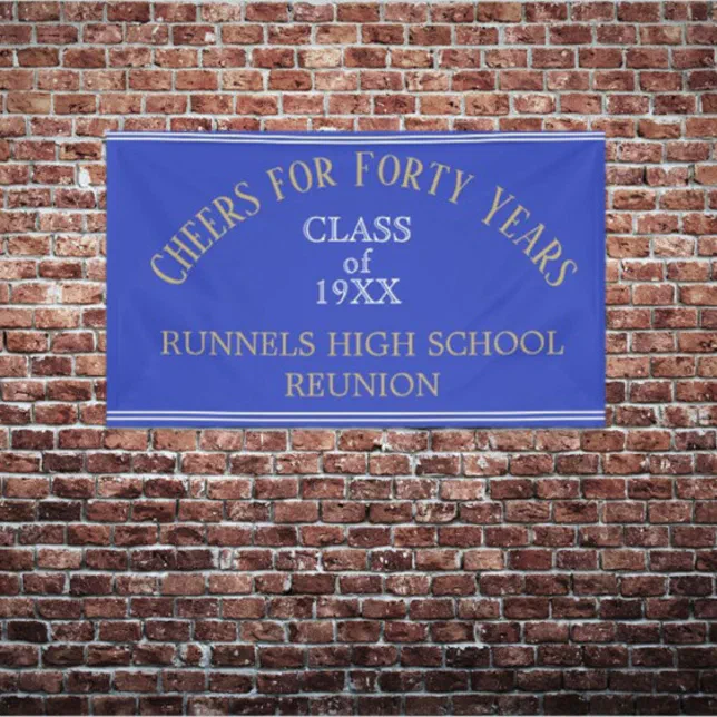 FORTY YEAR CLASS reunion banner | Zazzle