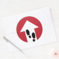 Forward Arrow with Footprints Directional Sticker | Zazzle