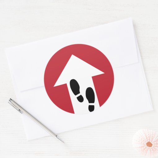 Forward Arrow with Footprints Directional Sticker | Zazzle