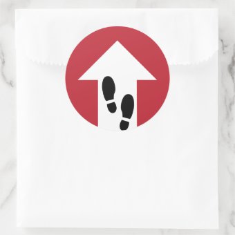 Forward Arrow with Footprints Directional Sticker | Zazzle