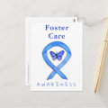 Foster Care Blue Awareness Ribbon Butterfly Cards | Zazzle