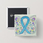 Foster Care Blue Butterfly Awareness Ribbon Pin | Zazzle