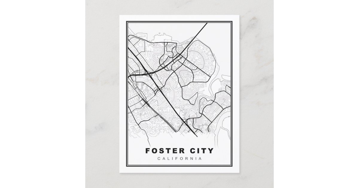 Foster City Map Holiday Postcard | Zazzle