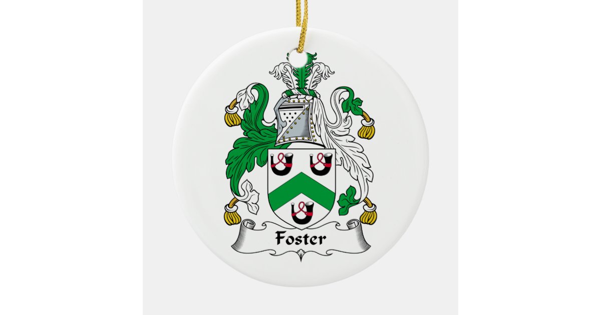 Foster Family Crest Ceramic Ornament | Zazzle