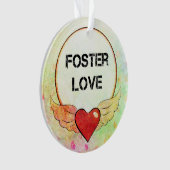 Foster Love Watercolor Heart Ornament | Zazzle