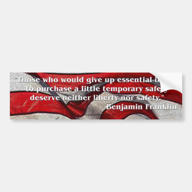 Founding Fathers Quote - Benjamin Franklin Bumper Sticker | Zazzle