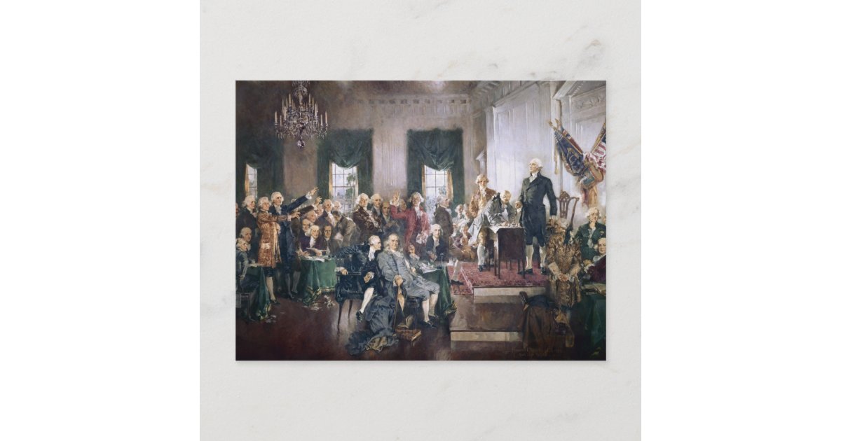 Founding Fathers Signing the US Constitution Postcard | Zazzle