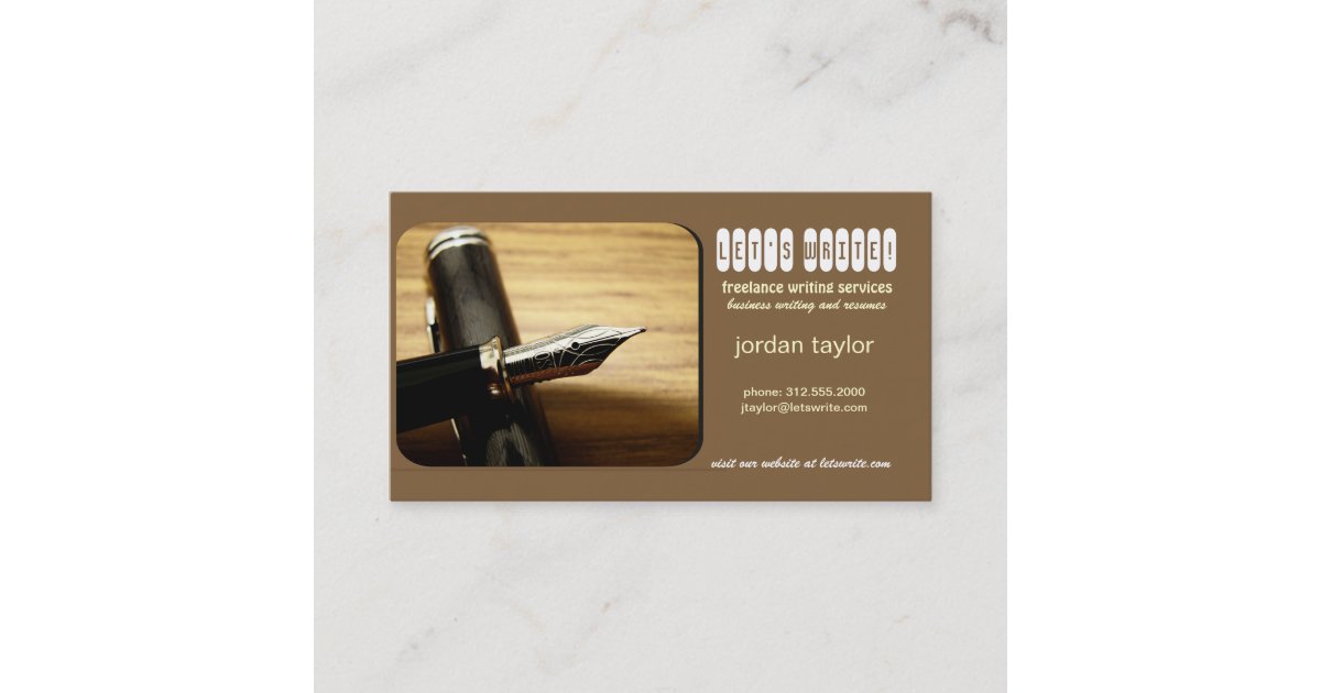 fountain pen business card | Zazzle