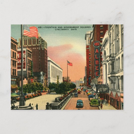 Fountain Square, Cincinnati, Ohio Vintage Postcard | Zazzle.com
