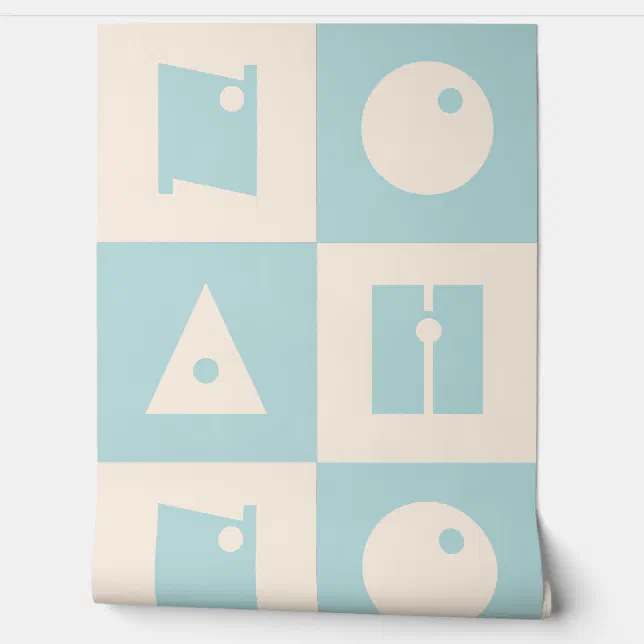 Four 4 letters baby name blue nursery wallpaper | Zazzle