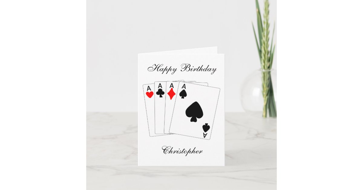 Four Aces Design Birthday Card | Zazzle