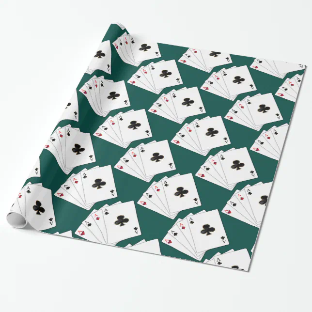 Four Aces Playing Cards Wrapping Paper | Zazzle