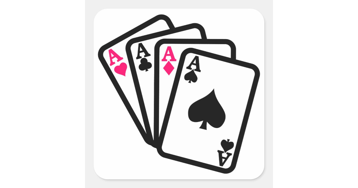 Four Aces Square Sticker | Zazzle