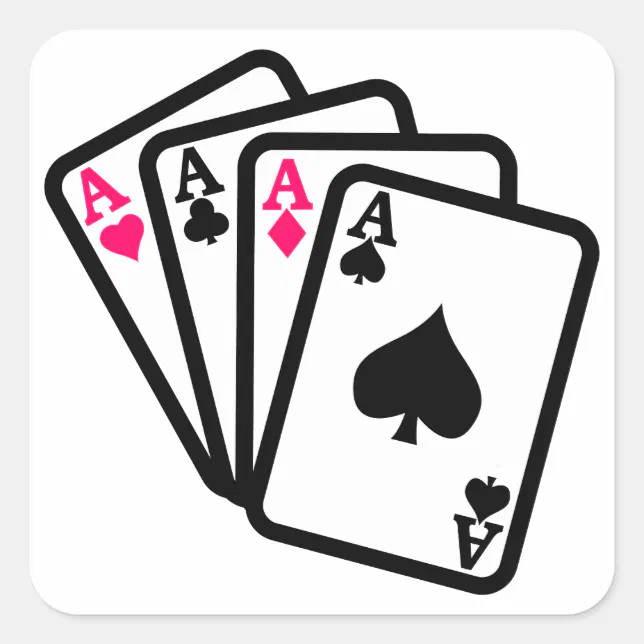 Four Aces Square Sticker | Zazzle