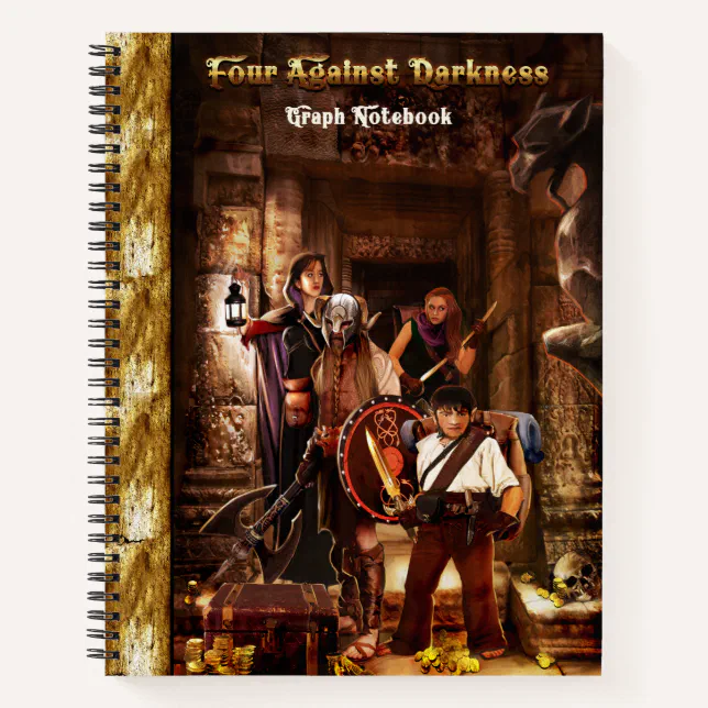 Four Against Darkness spiral graph notebok Notebook | Zazzle
