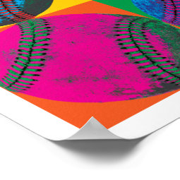 Four Baseballs in Different Colors Poster | Zazzle