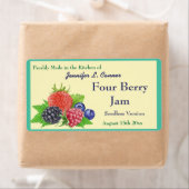 Four Berry Jam or Preserves Canning Jar Label | Zazzle