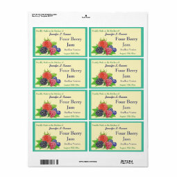 Four Berry Jam or Preserves Canning Jar Label | Zazzle