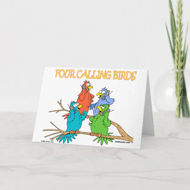 Four Calling Birds Holiday Card | Zazzle