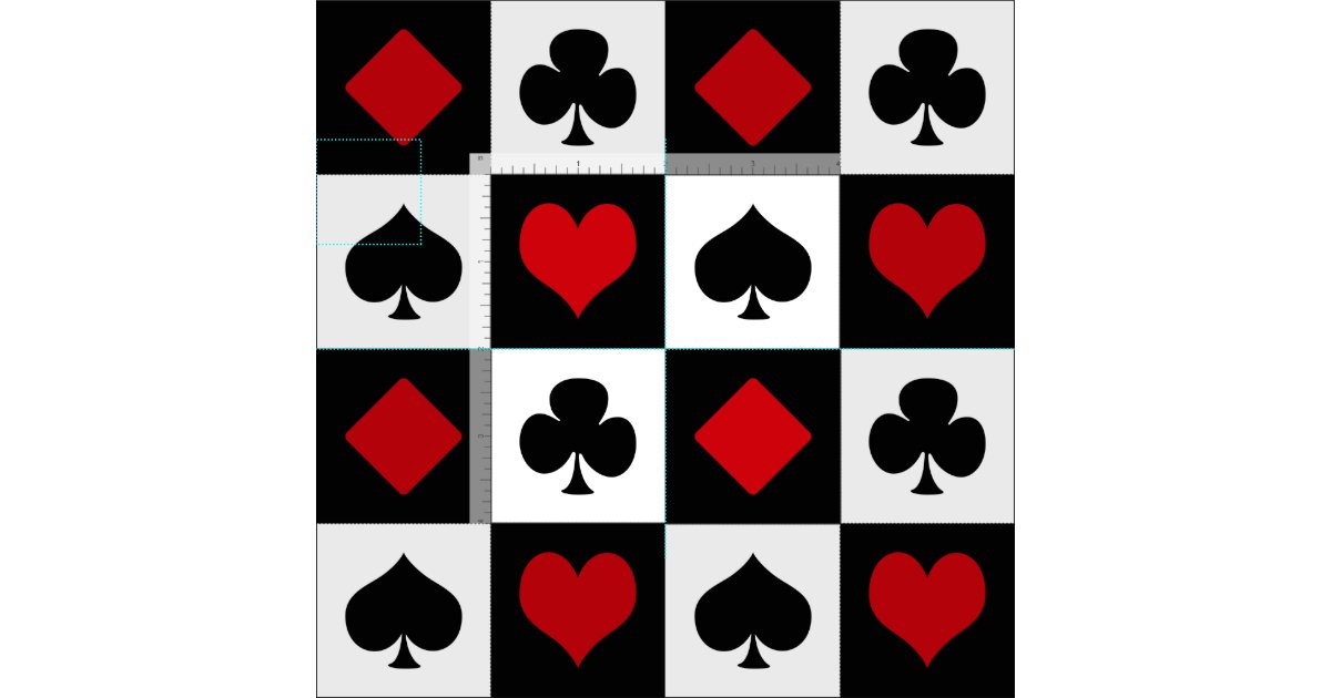 Four card suits fabric | Zazzle.com