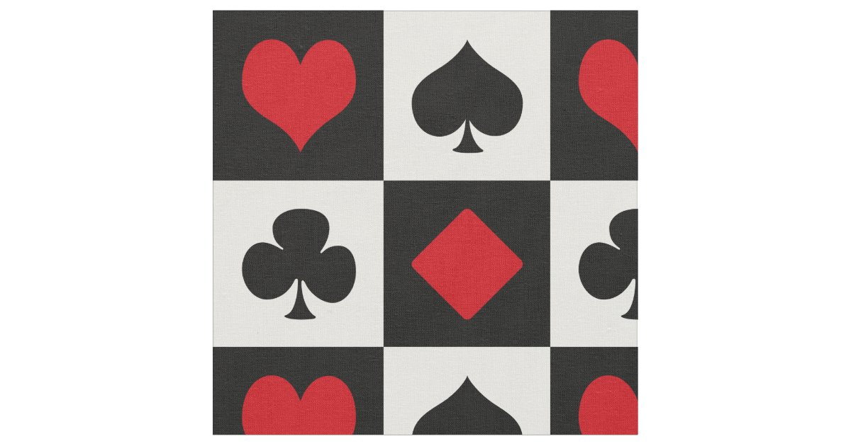Four card suits fabric | Zazzle.com
